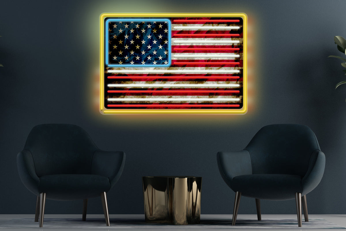 American Flag Custom LED Sign | Johnny's LED Factory