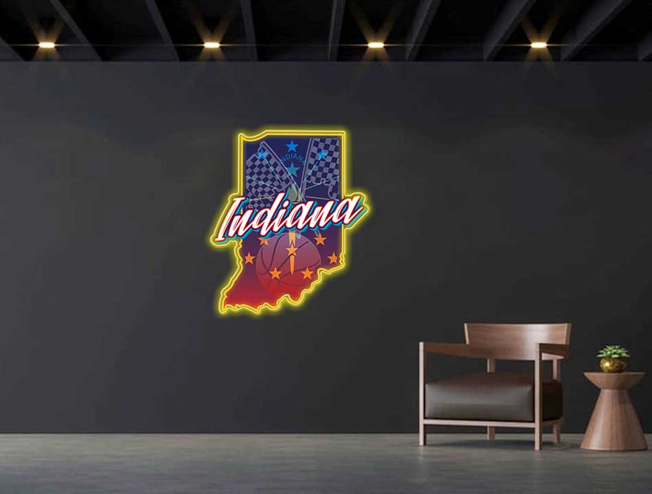 State of Indiana Custom Neon Sign | Johnny's LED Factory