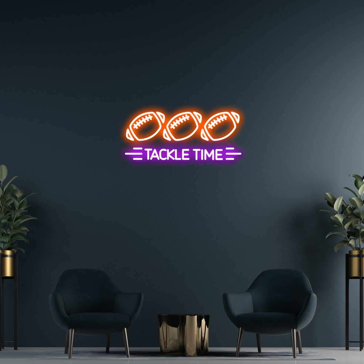 Football Tackle Time Custom Neon LED Sign | Johnny's LED Factory